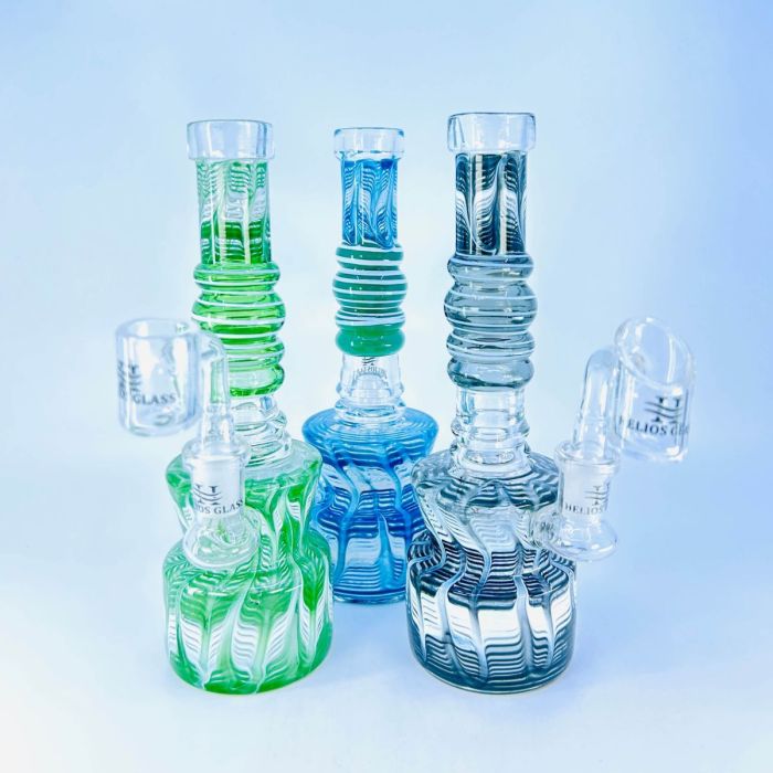 Helios Raked Glass Waterpipe With Banger - 8 Inch - WPNA001 - Assorted ...