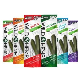 Wild Hemp Wraps - With Tips - 4 Wraps Per Pack - 20 Packs Per Display